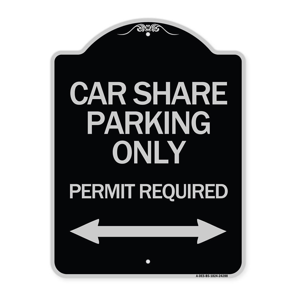 SignMission Designer Series Sign - Car Share Parking Only Permit ...