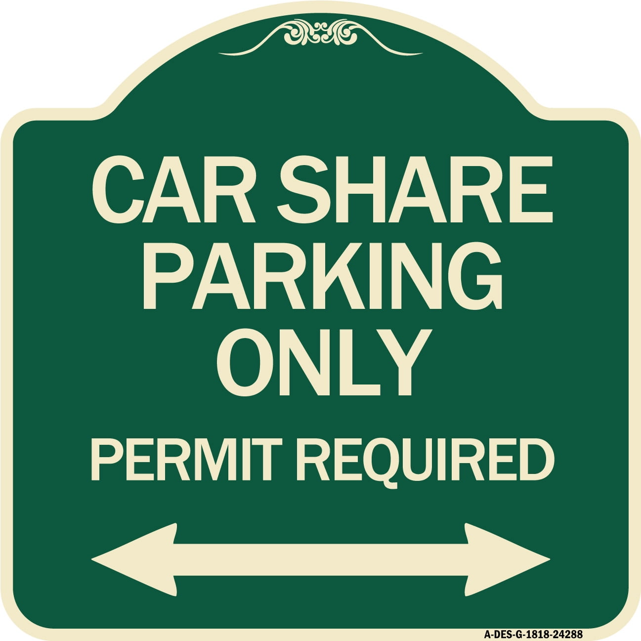SignMission Designer Series Sign - Car Share Parking Only Permit ...