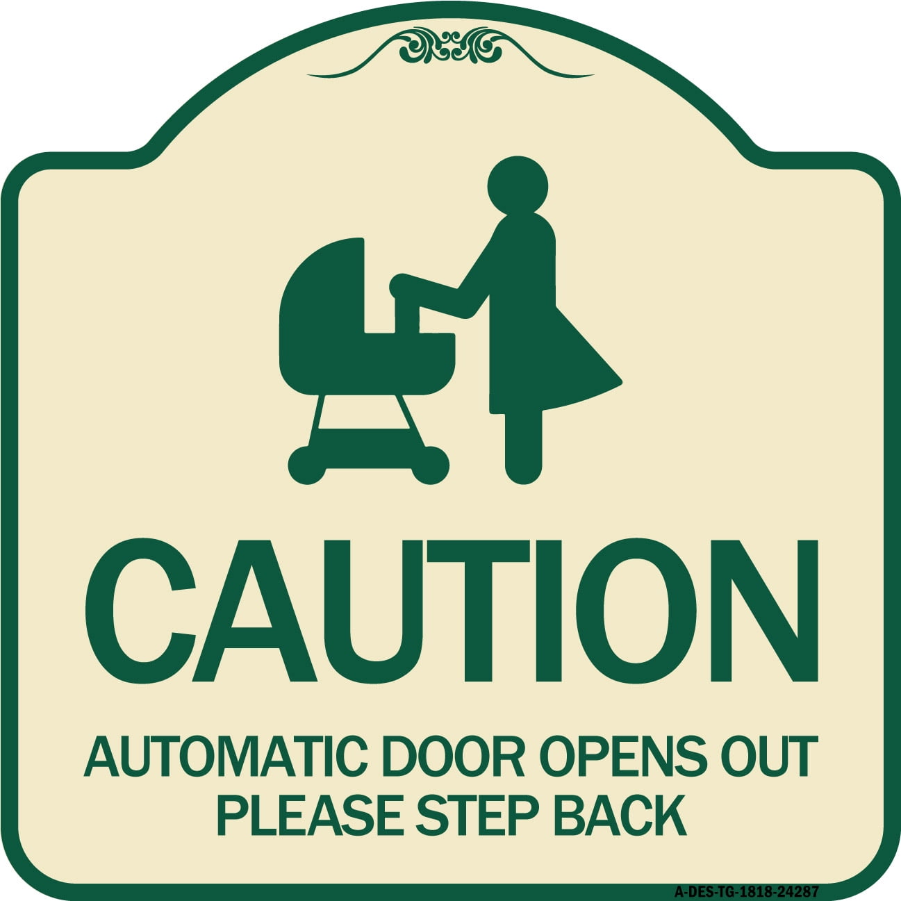 SignMission Designer Series Sign - Caution - Automatic Door Opens Out ...