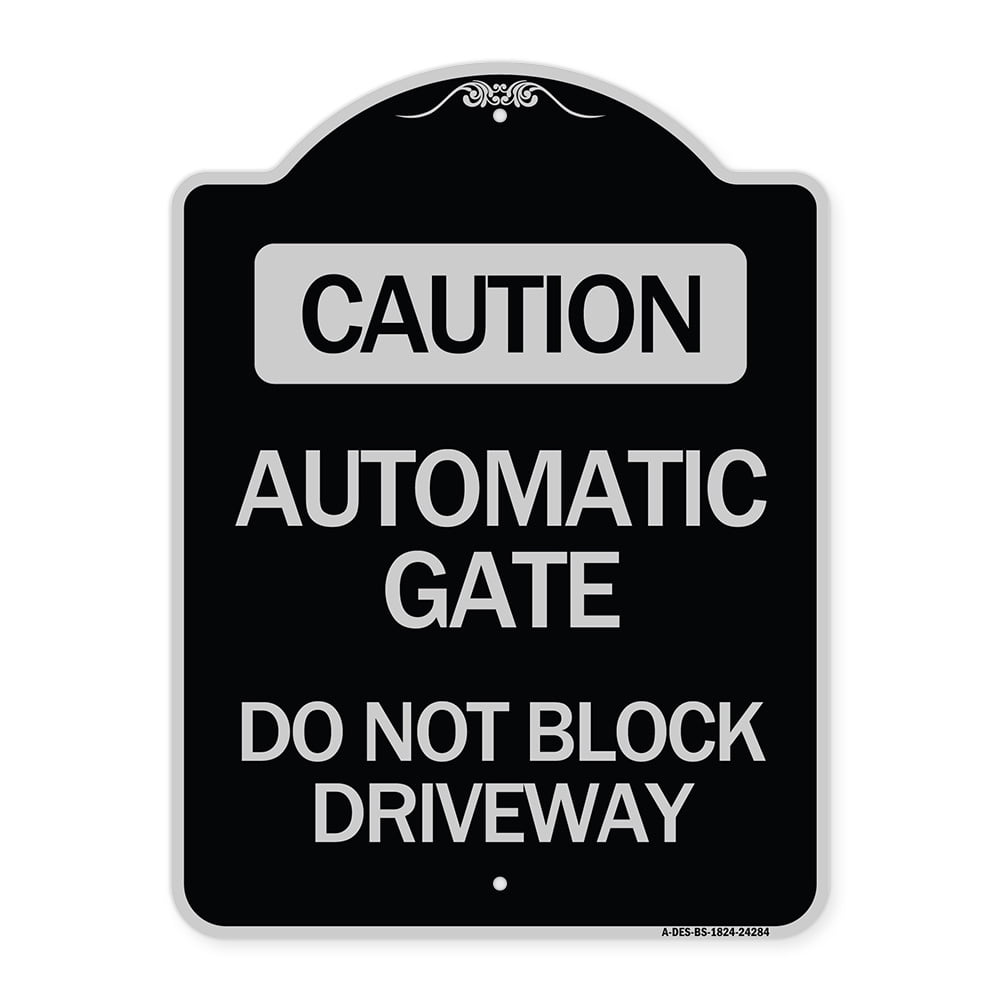 SignMission Designer Series Sign - Caution Automatic Gate Do Not Block ...