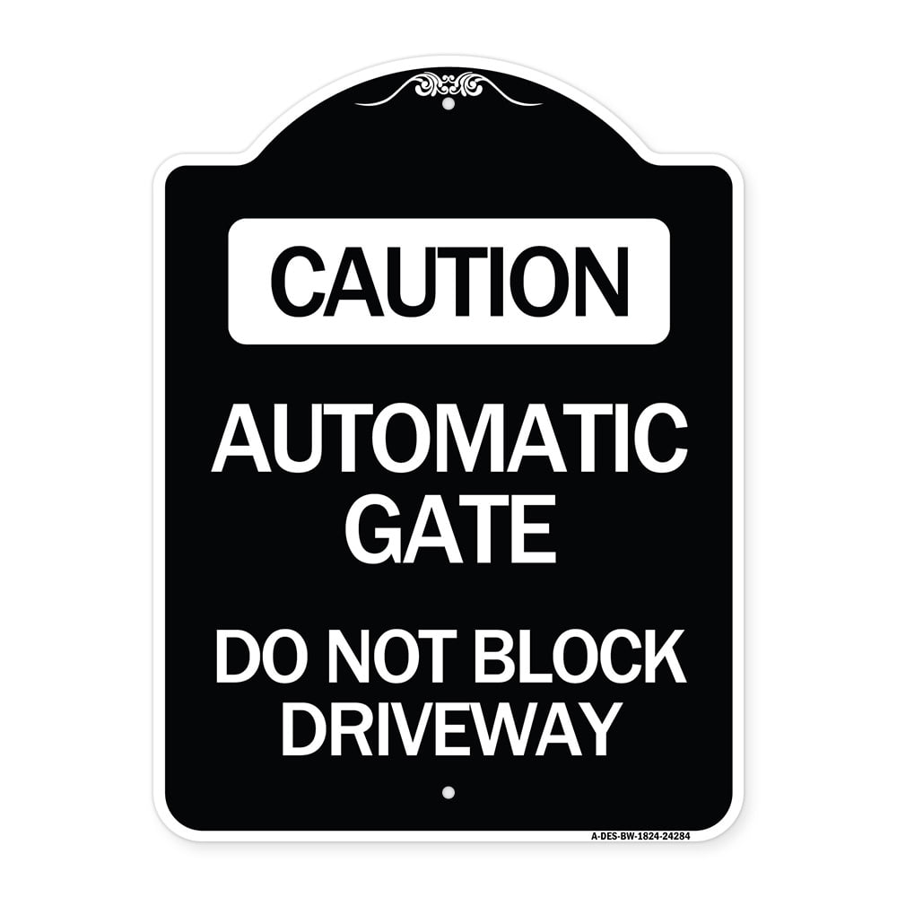 SignMission Designer Series Sign - Caution Automatic Gate Do Not Block ...