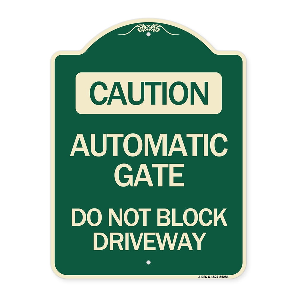 SignMission Designer Series Sign - Caution Automatic Gate Do Not Block ...