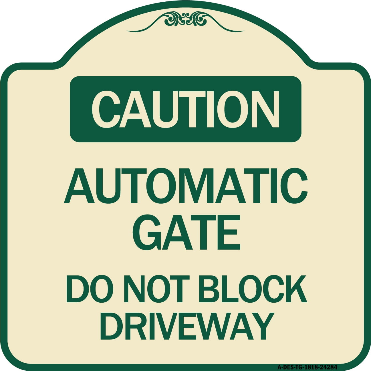 SignMission Designer Series Sign - Caution Automatic Gate Do Not Block ...