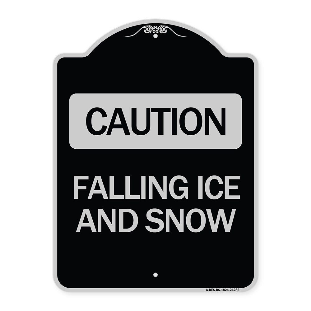 SignMission Designer Series Sign - Caution - Falling Ice and Snow ...