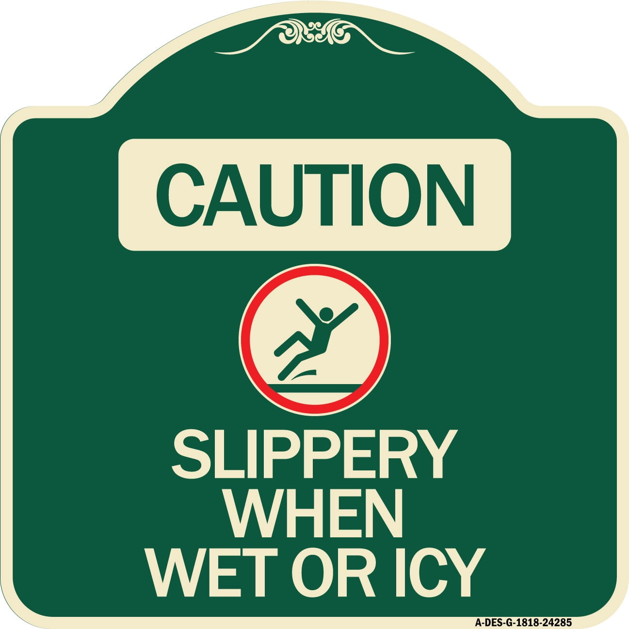 SignMission Designer Series Sign - Caution - Slippery When Wet or Icy ...