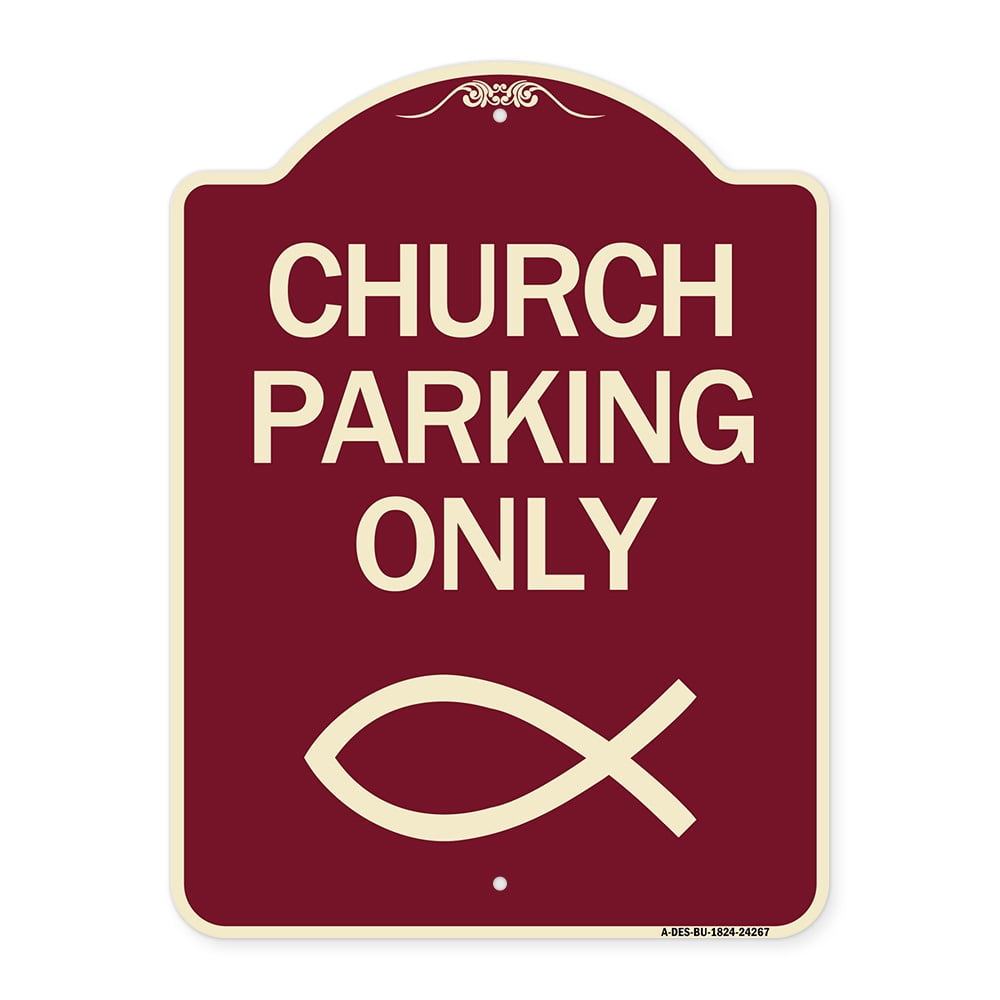 SignMission Designer Series Sign - Church Parking Only (Symbol ...