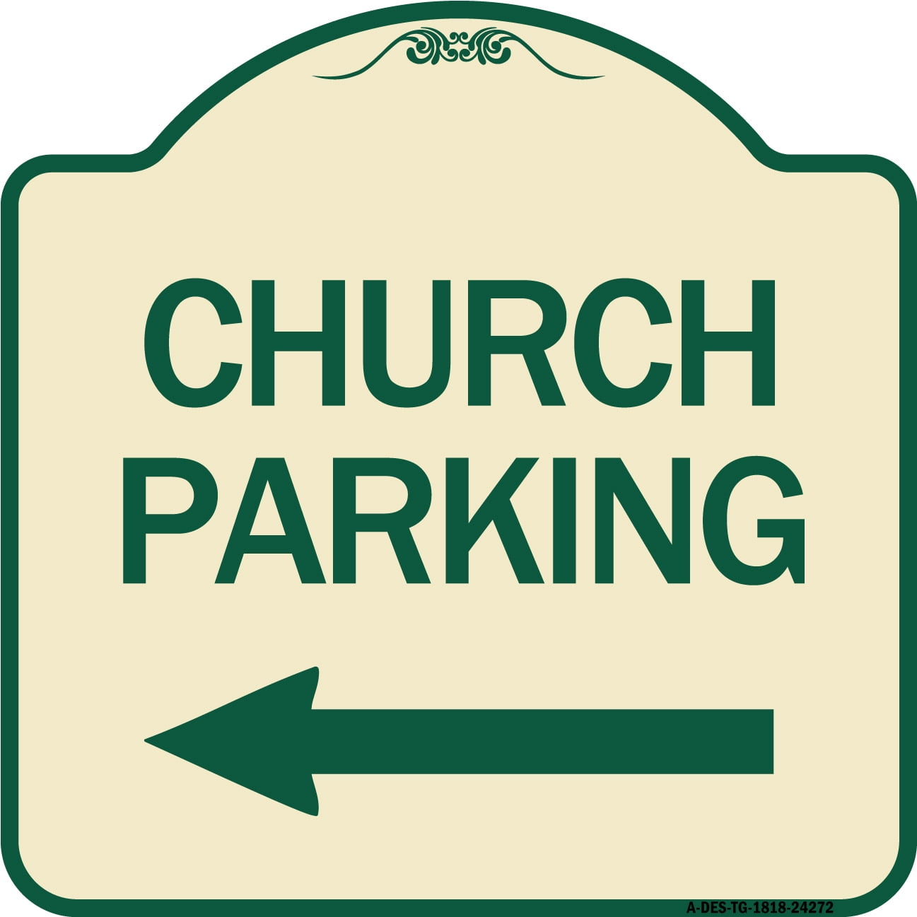 SignMission Designer Series Sign - Church Parking (With Left Arrow ...