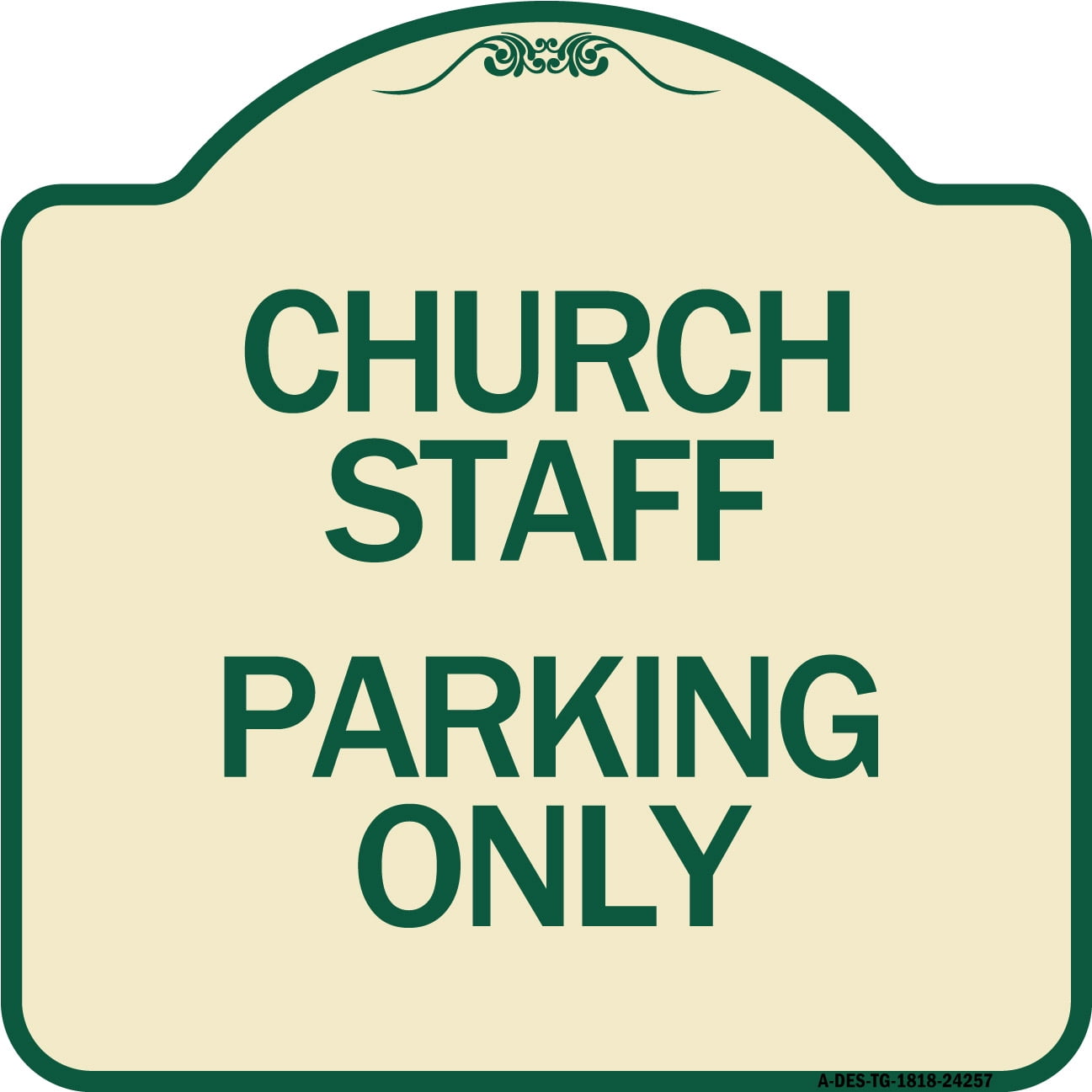 SignMission Designer Series Sign - Church Staff Parking Only | Tan ...