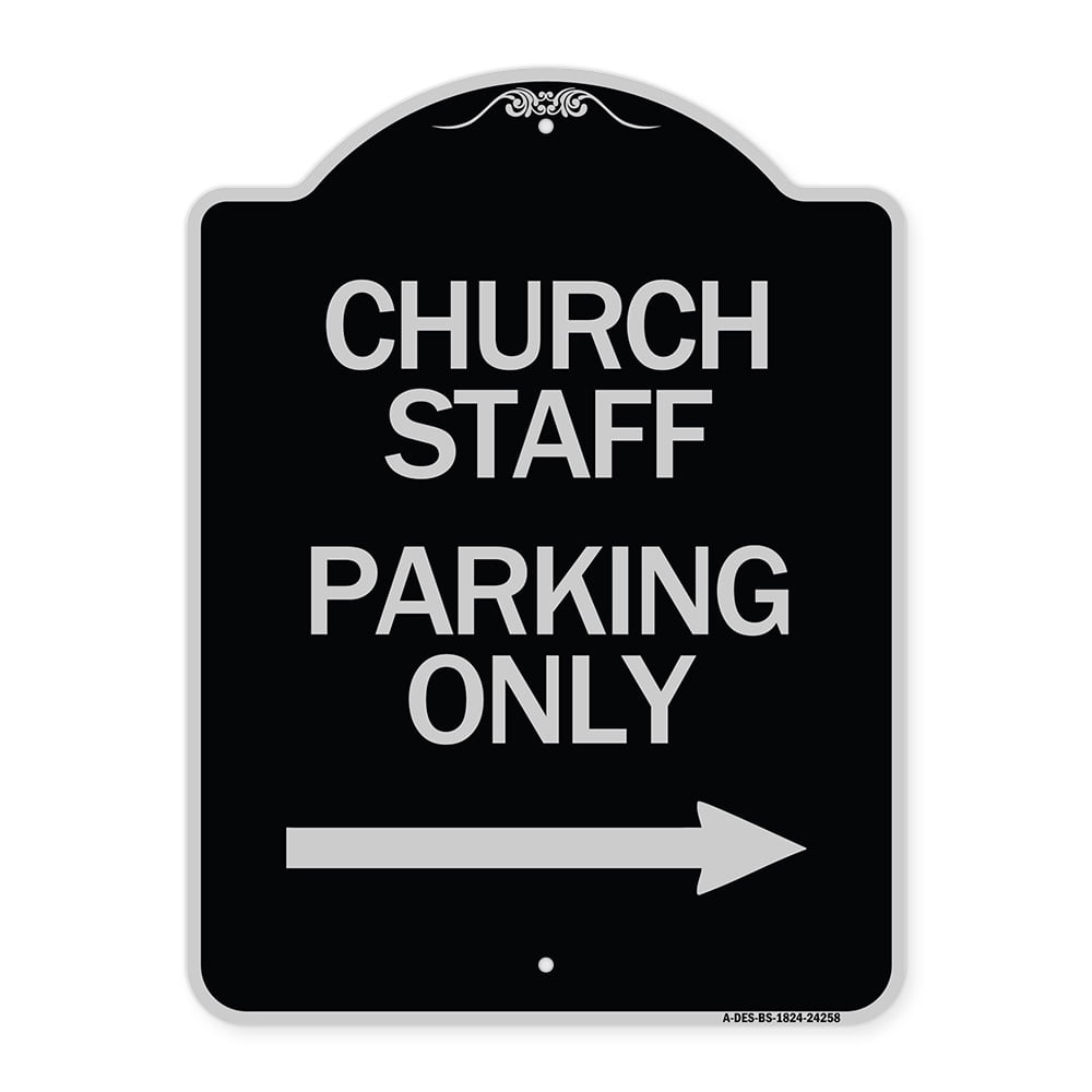 SignMission Designer Series Sign - Church Staff Parking Only (With ...