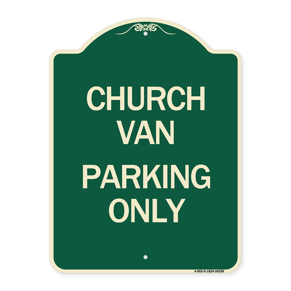 SignMission Designer Series Sign - Church Van Parking Only | Green ...