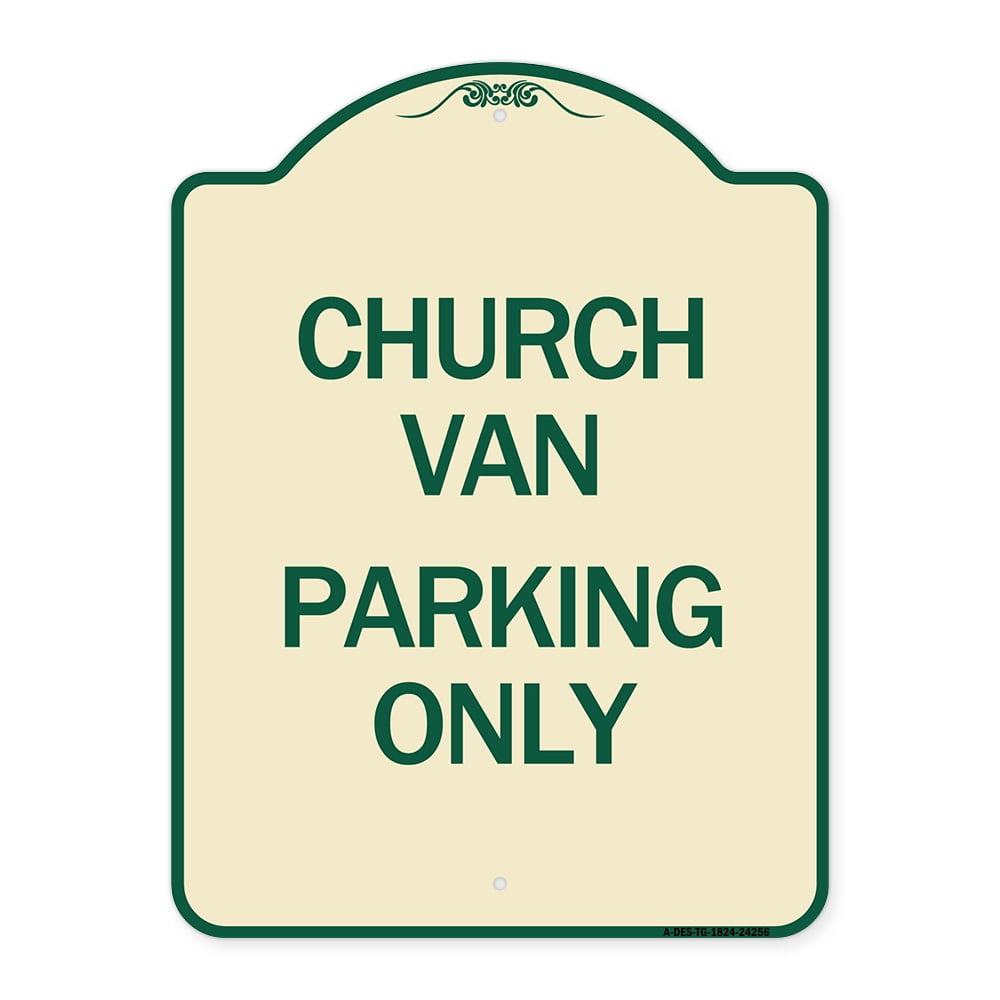 SignMission Designer Series Sign - Church Van Parking Only | Tan ...