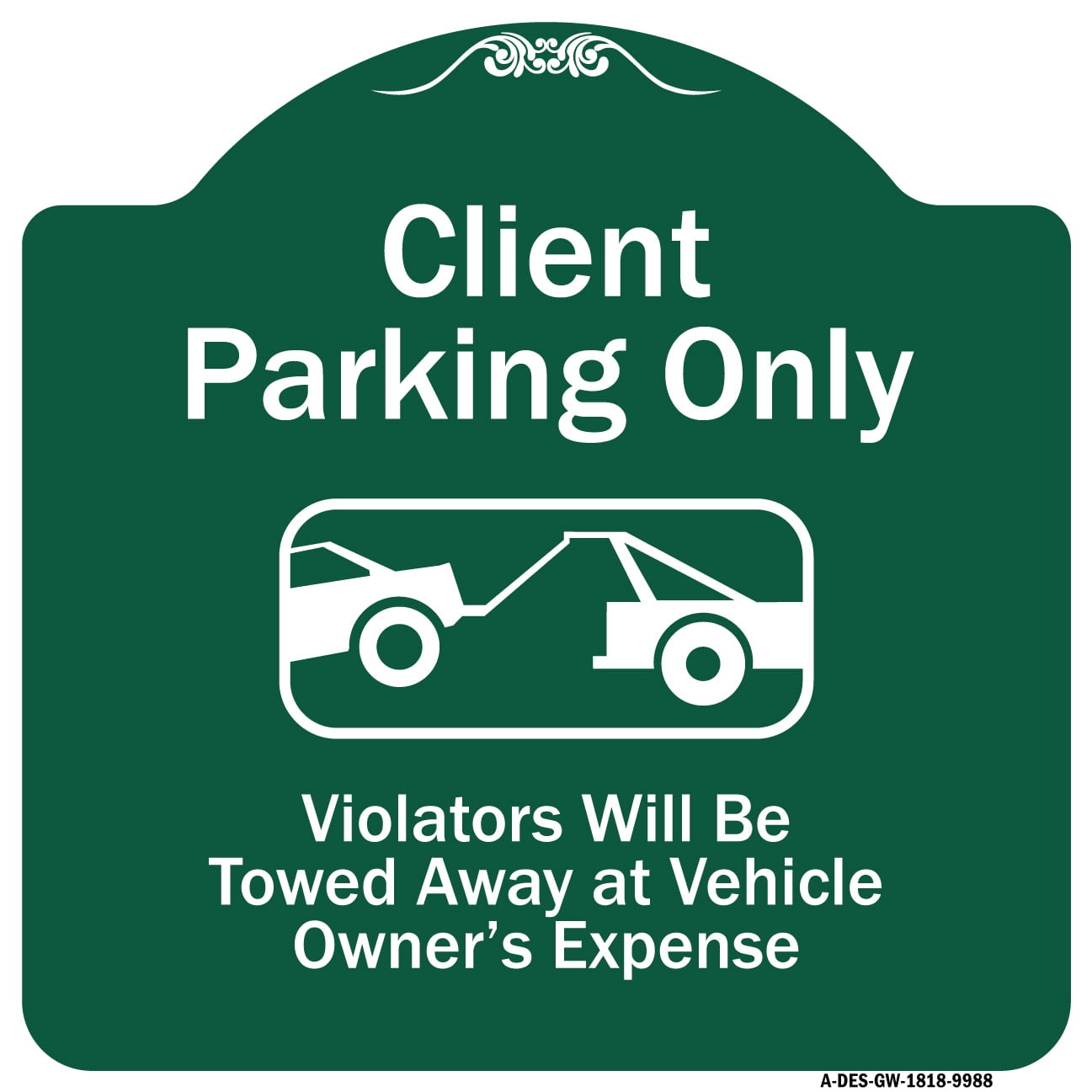SignMission Designer Series Sign - Client Parking Only Violators Will ...