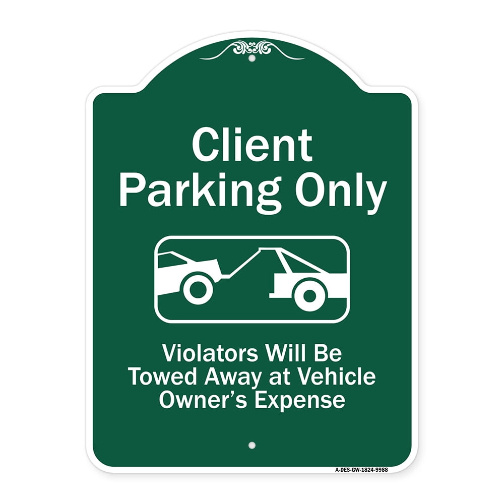 SignMission Designer Series Sign - Client Parking Only Violators Will ...