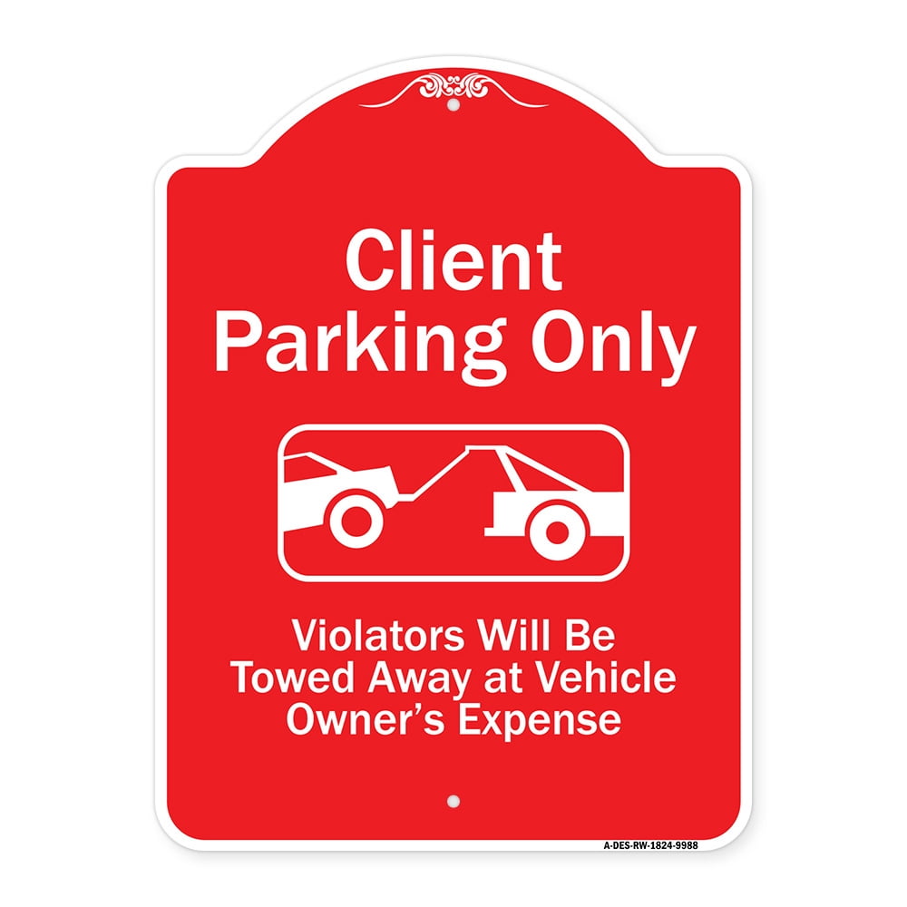 SignMission Designer Series Sign - Client Parking Only Violators Will ...