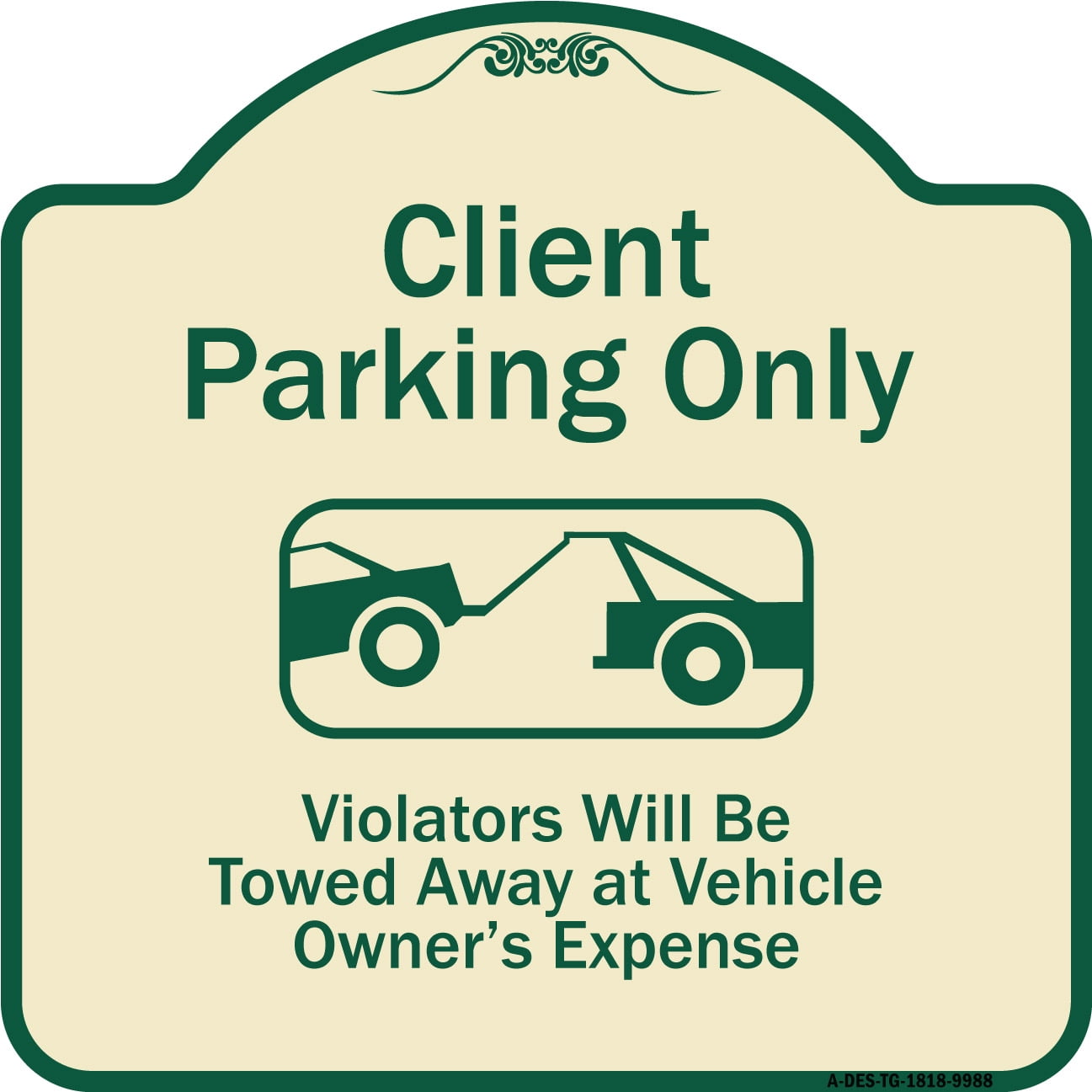 SignMission Designer Series Sign - Client Parking Only Violators Will ...