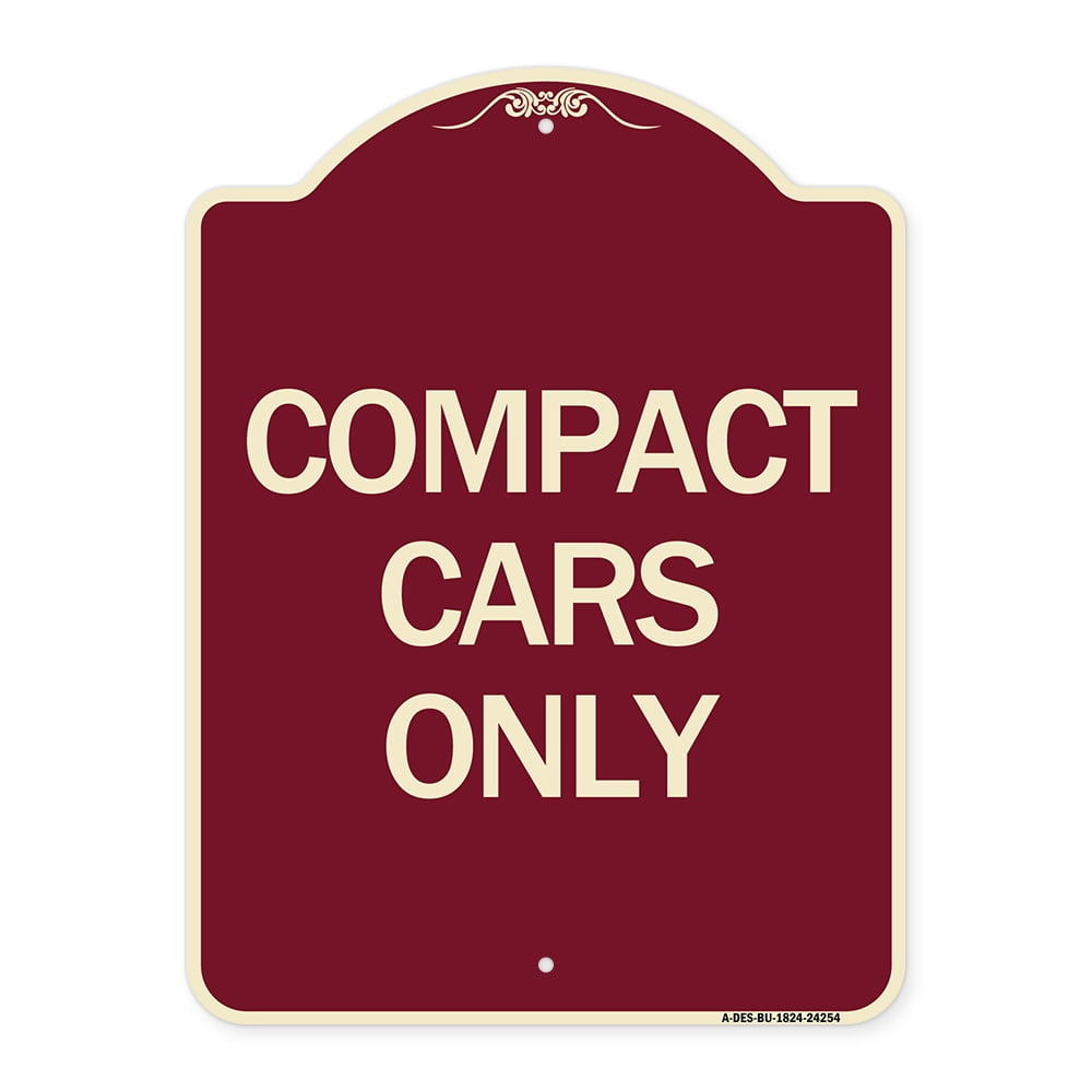 SignMission Designer Series Sign - Compact Car Only | Burgundy 18" x 24 ...