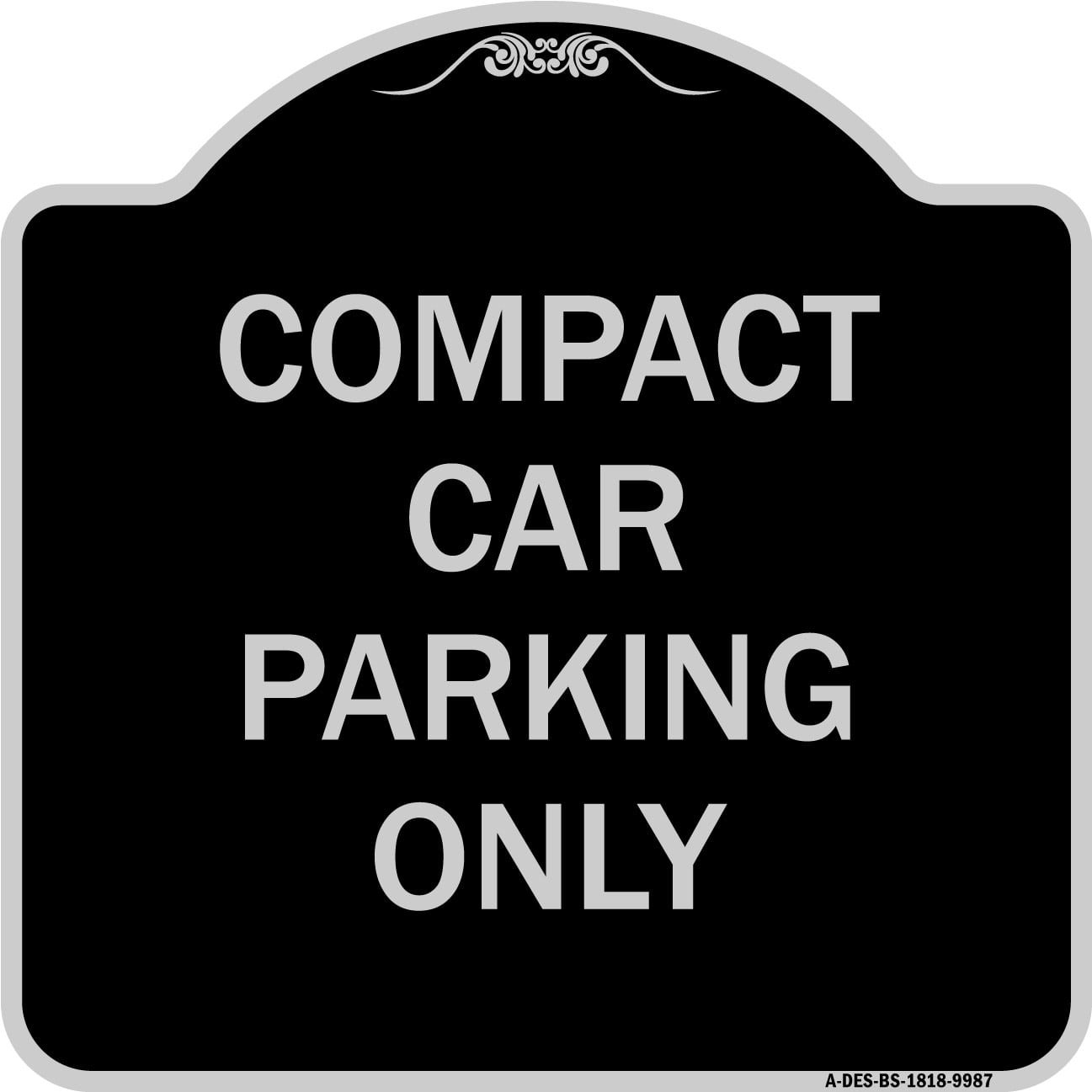 SignMission Designer Series Sign - Compact Car Parking Only | Black ...