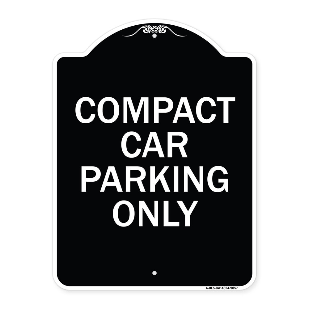 SignMission Designer Series Sign - Compact Car Parking Only | Black ...