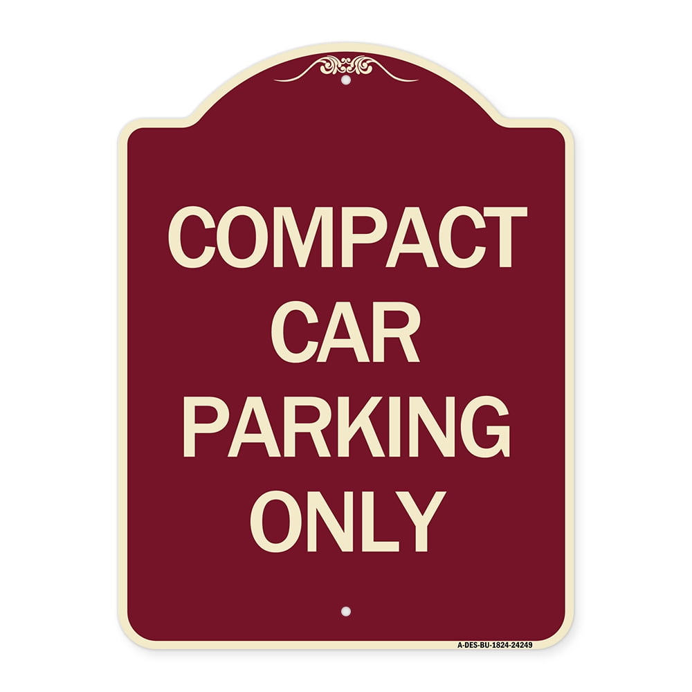 SignMission Designer Series Sign - Compact Car Parking Only | Burgundy ...