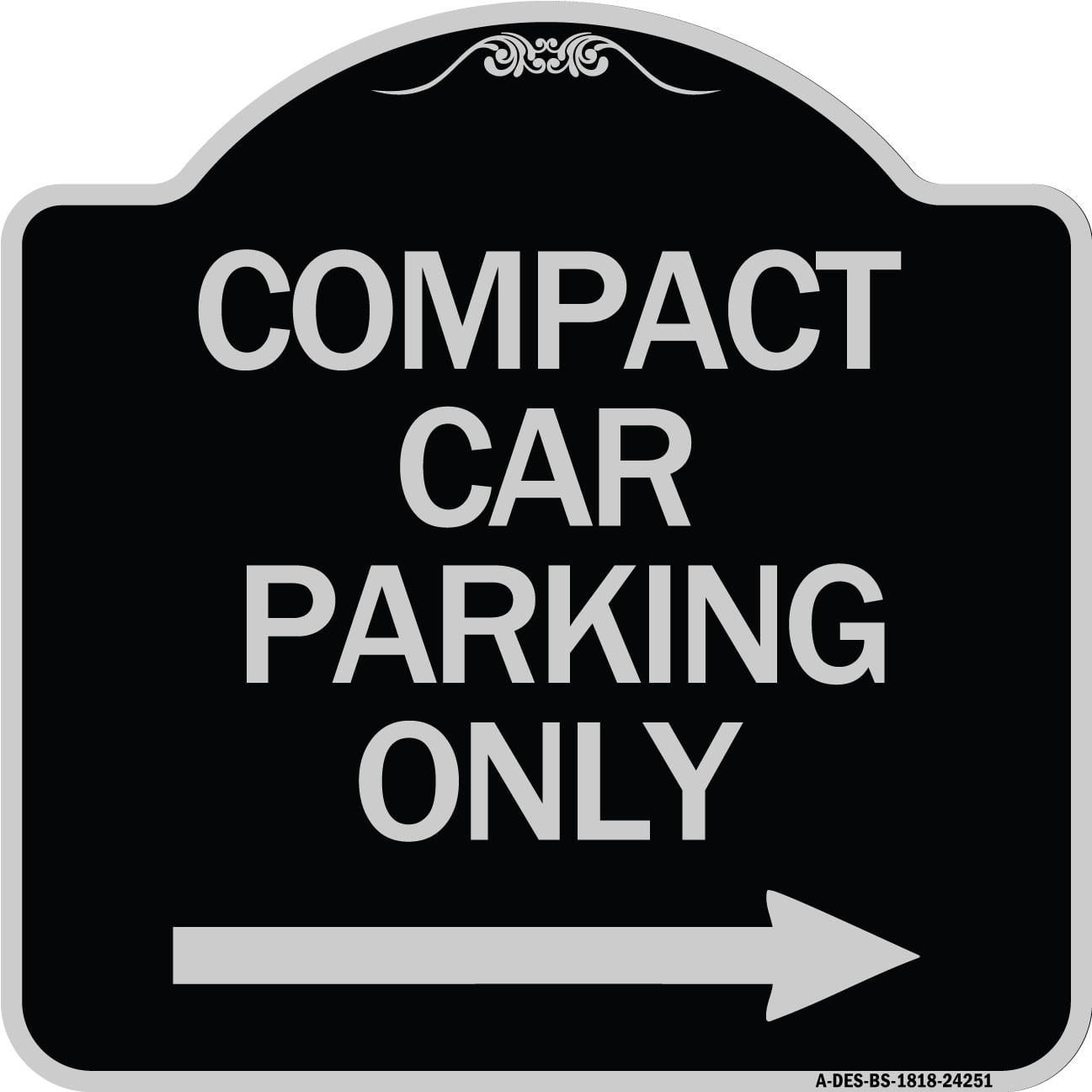 SignMission Designer Series Sign - Compact Car Parking Only (With Right ...