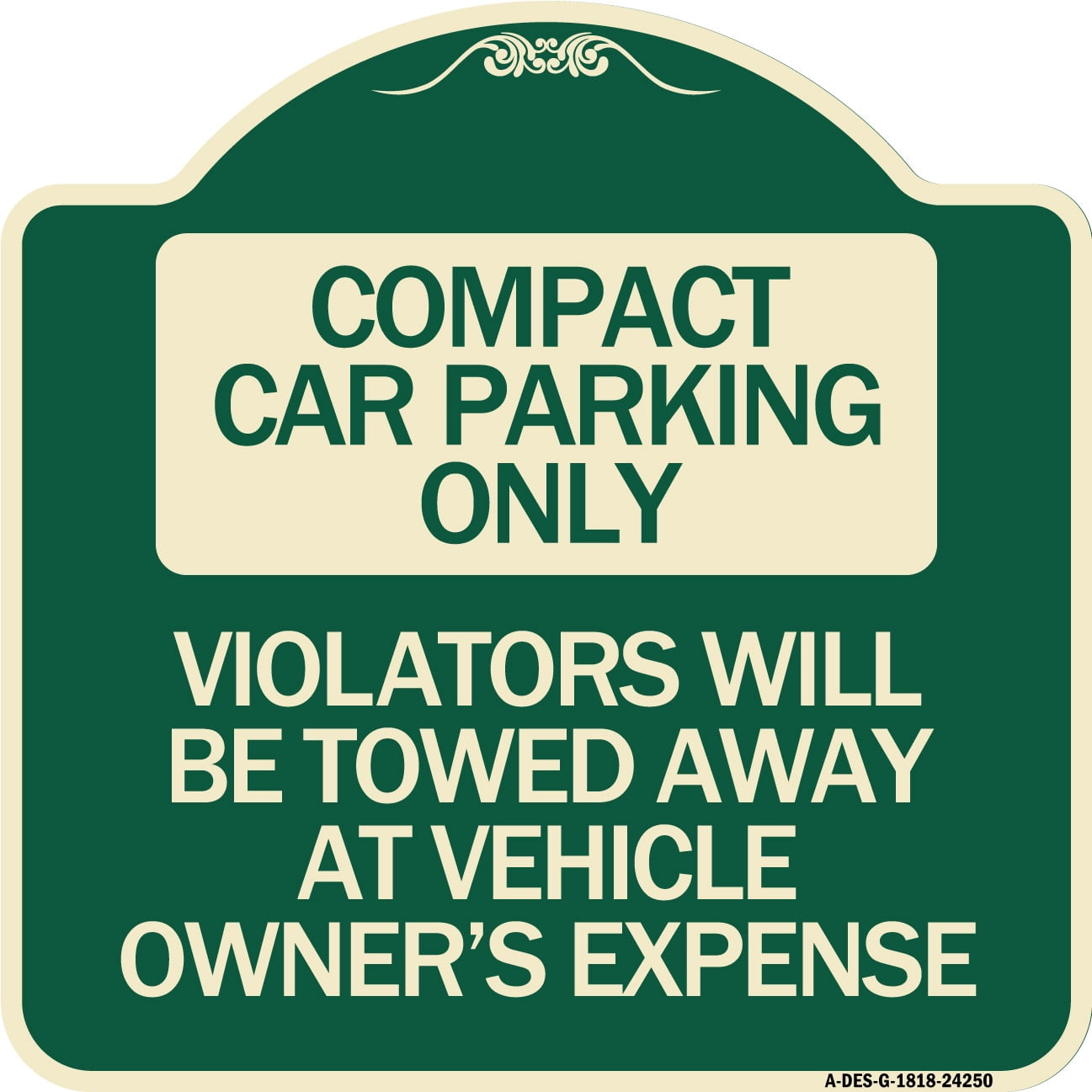 SignMission Designer Series Sign - Compact Car Parking Only Violators ...
