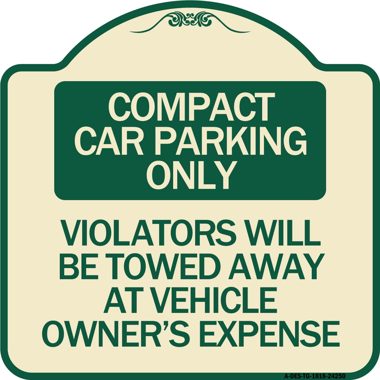 SignMission Designer Series Sign - Compact Car Parking Only Violators ...