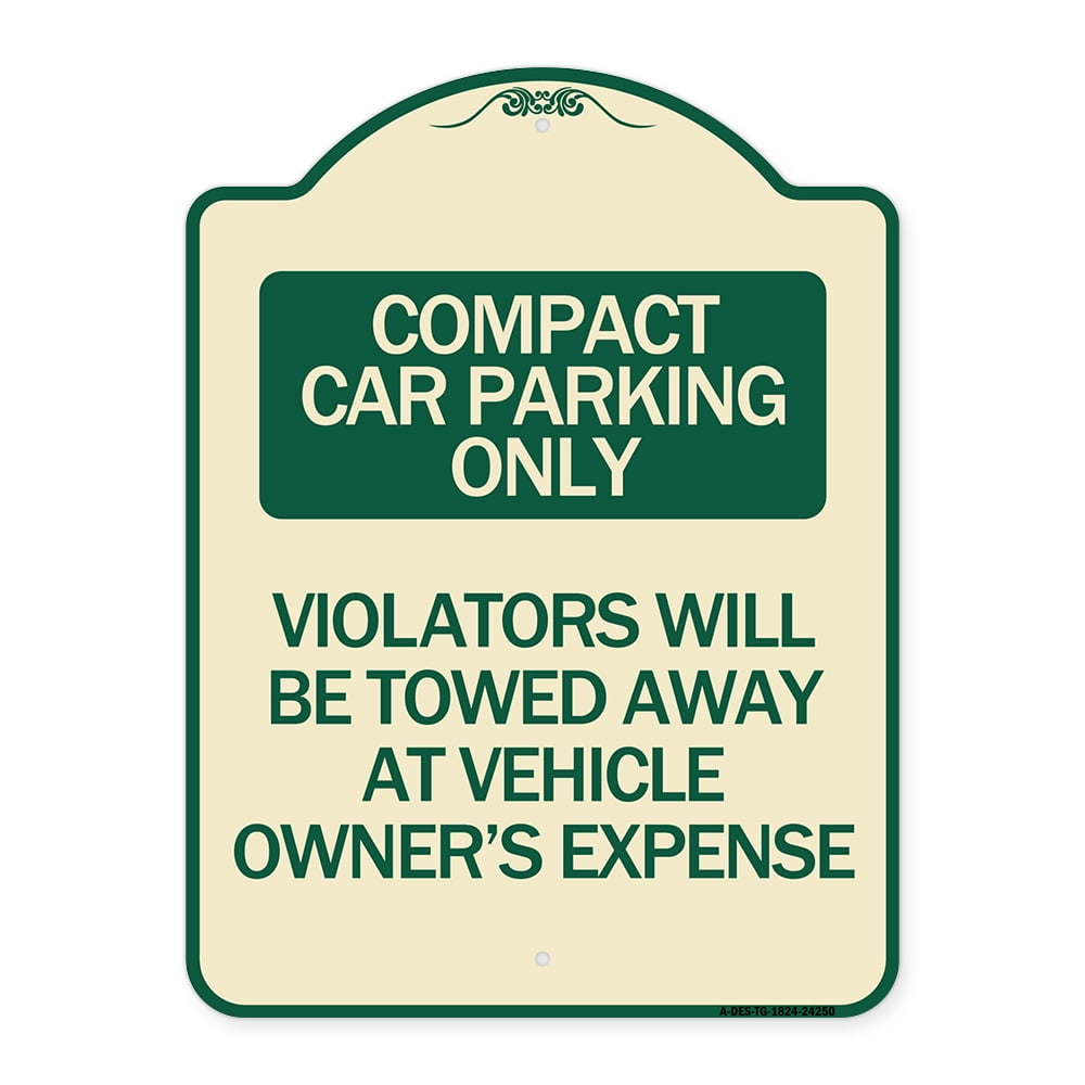 SignMission Designer Series Sign - Compact Car Parking Only Violators ...