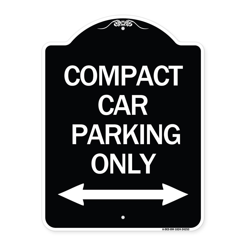 SignMission Designer Series Sign - Compact Car Parking Only (With ...
