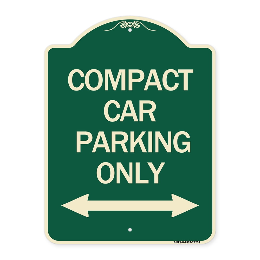 SignMission Designer Series Sign - Compact Car Parking Only (With ...