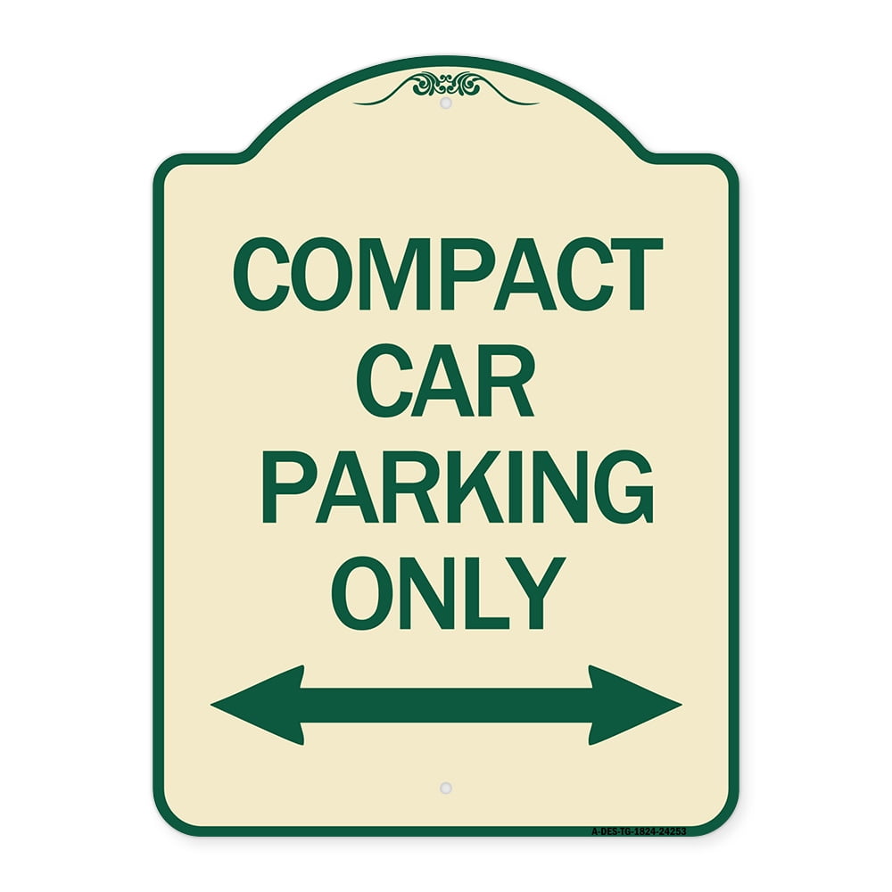 SignMission Designer Series Sign - Compact Car Parking Only (With ...
