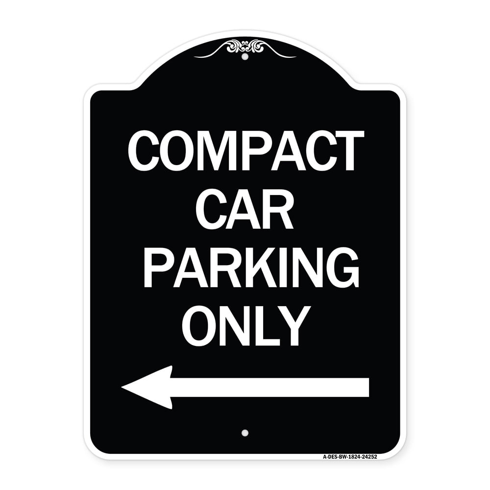 SignMission Designer Series Sign - Compact Car Parking Only (With Left ...
