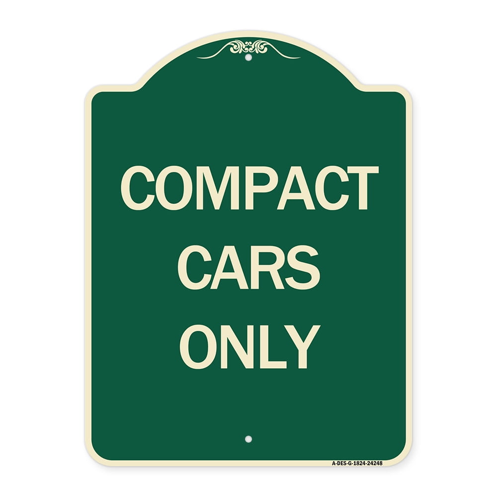SignMission Designer Series Sign - Compact Cars Only | Green & Tan 18 ...