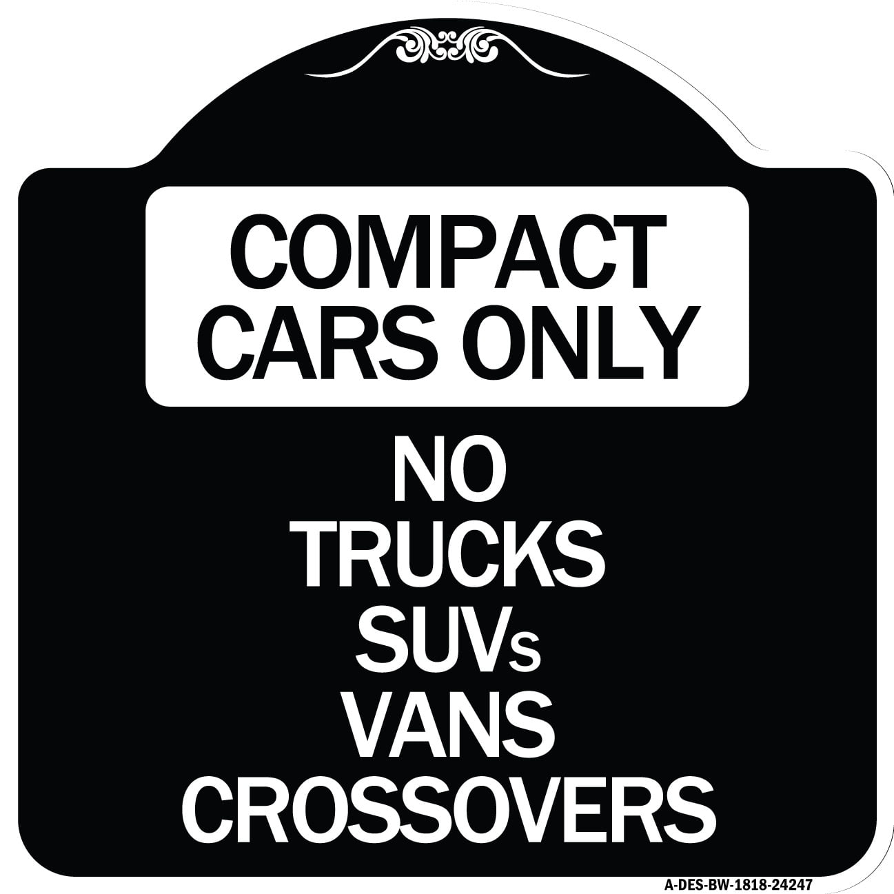 SignMission Designer Series Sign - Compact Cars Only - No Trucks SUVs ...