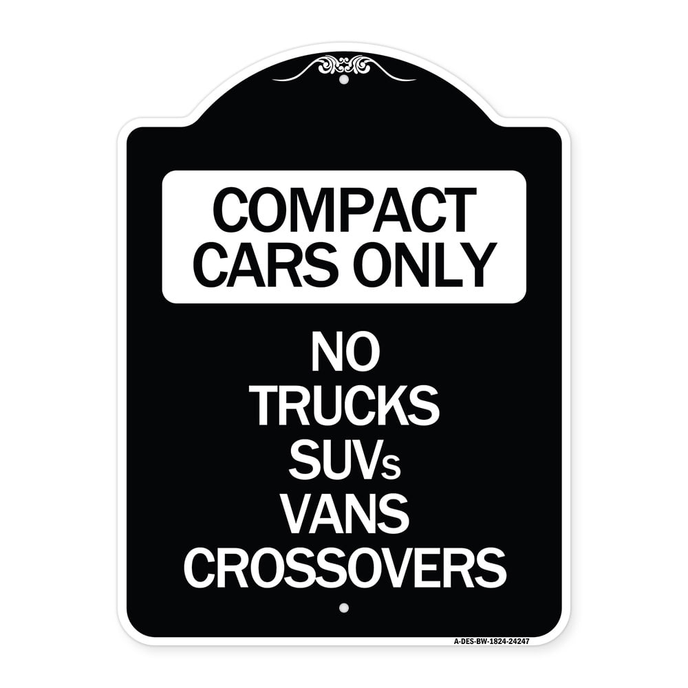 SignMission Designer Series Sign - Compact Cars Only - No Trucks SUVs ...
