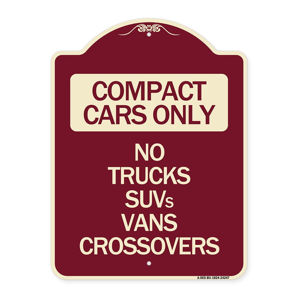 SignMission Designer Series Sign - Compact Cars Only - No Trucks SUVs ...