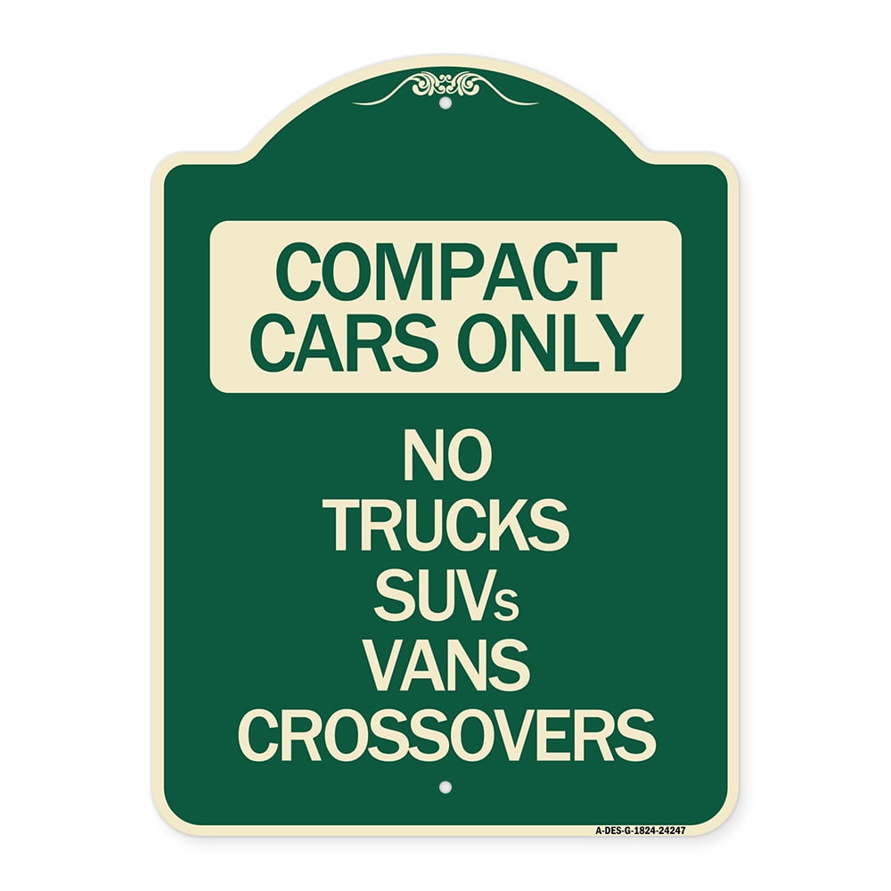 SignMission Designer Series Sign - Compact Cars Only - No Trucks SUVs ...