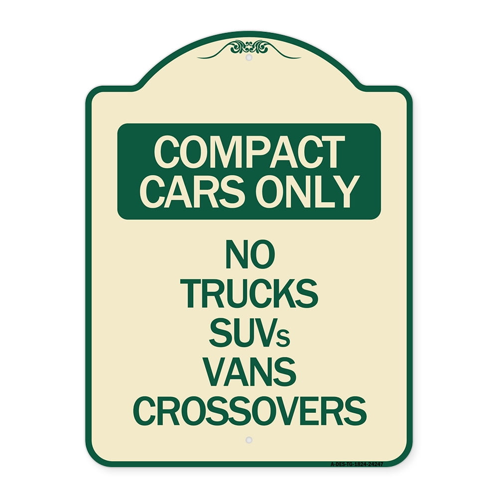 SignMission Designer Series Sign - Compact Cars Only - No Trucks SUVs ...