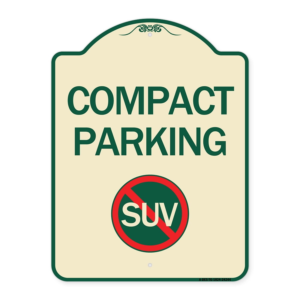 SignMission Designer Series Sign - Compact Parking (With No SUV Symbol ...