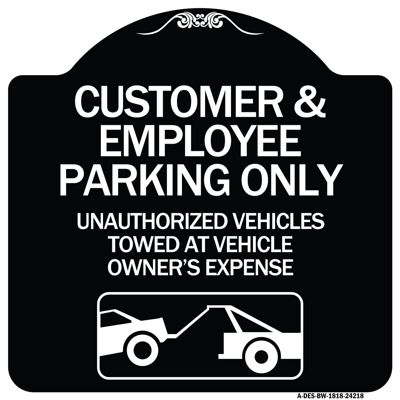 Signmission Designer Series Sign Customer And Employee Parking Only Unauthorized Vehicles