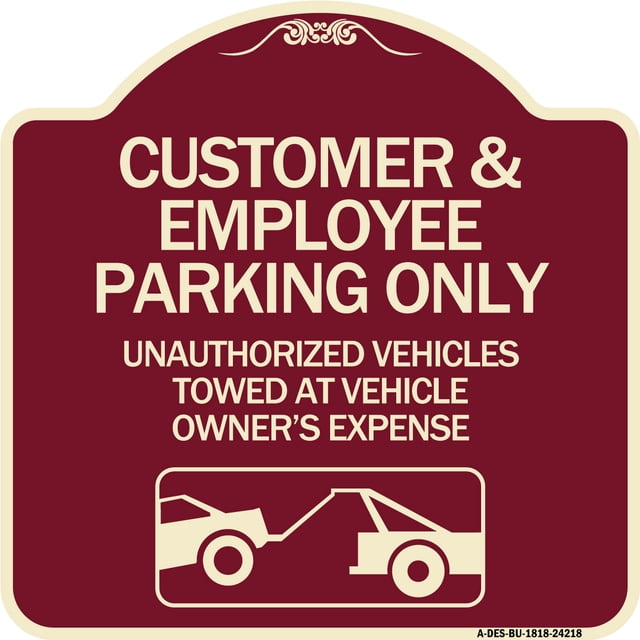 SignMission Designer Series Sign - Customer and Employee Parking Only ...