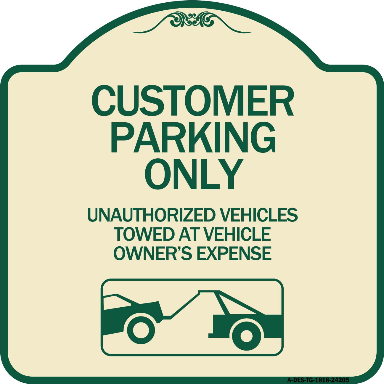 SignMission Designer Series Sign - Customer Parking Only Unauthorized ...
