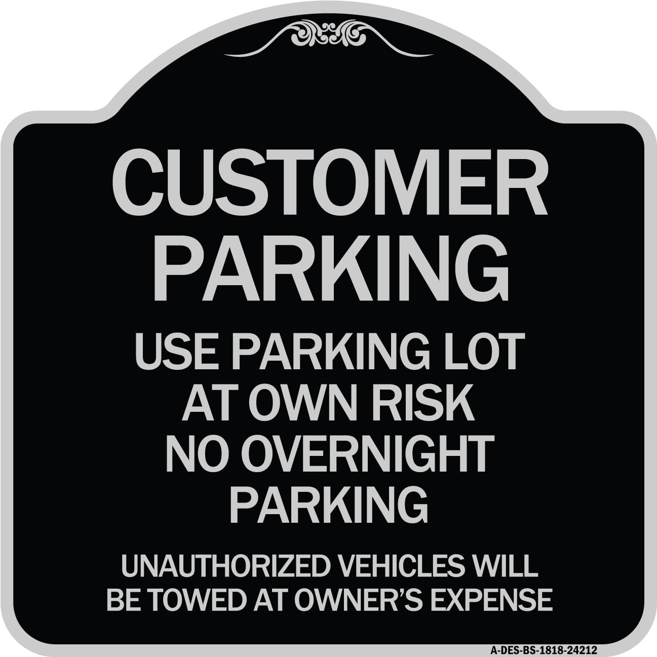 SignMission Designer Series Sign - Customer Parking - Use Parking Lot ...