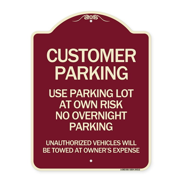 SignMission Designer Series Sign - Customer Parking - Use Parking Lot ...