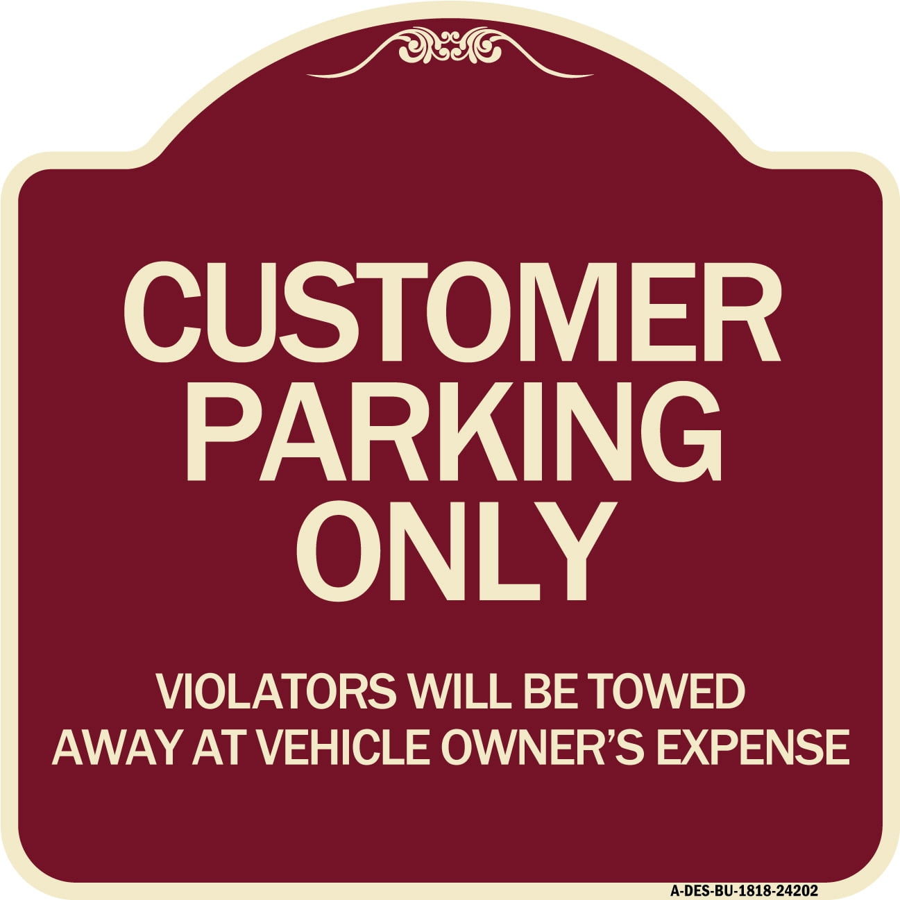 SignMission Designer Series Sign - Customer Parking Only Violators Will ...