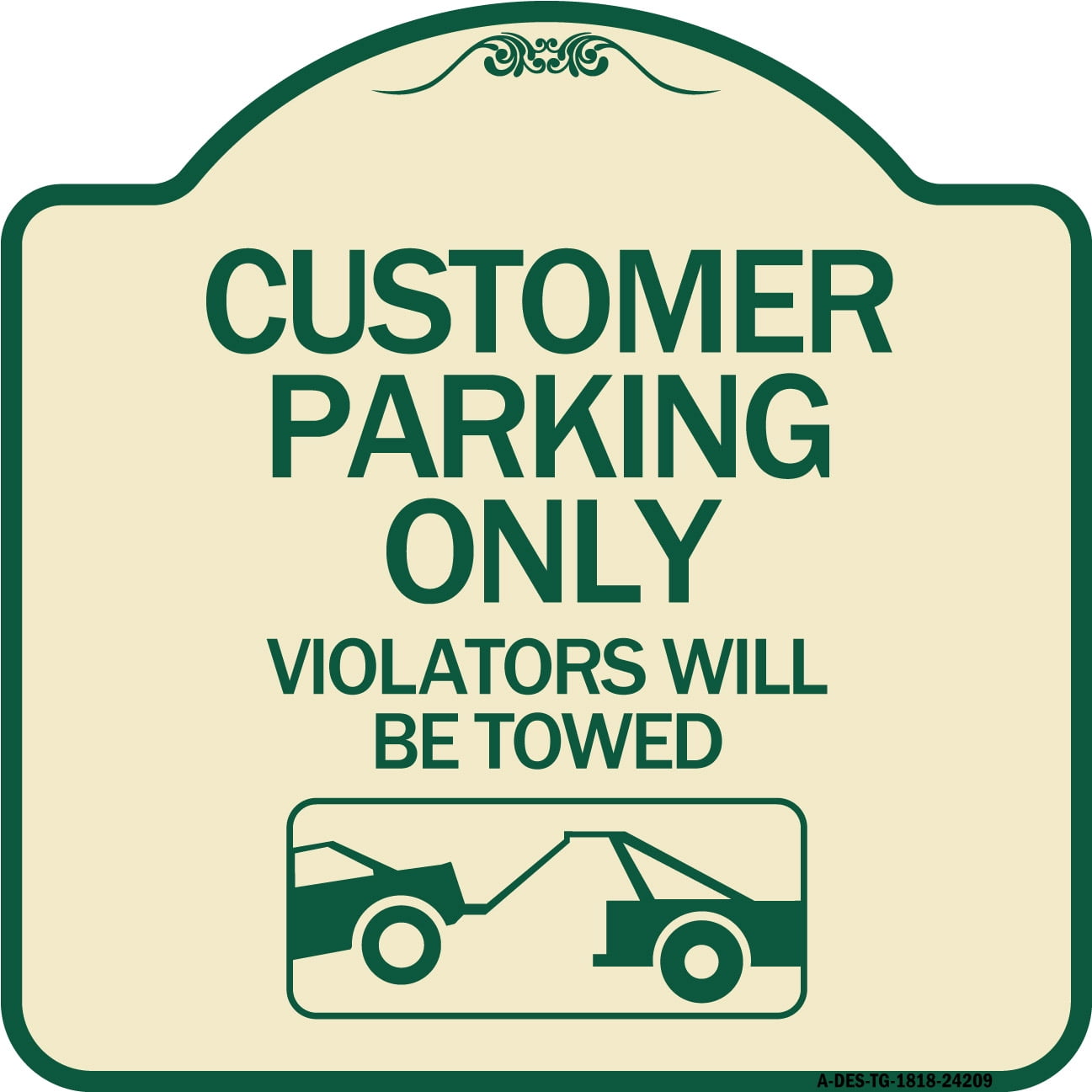 SignMission Designer Series Sign - Customer Parking Only (Violators ...