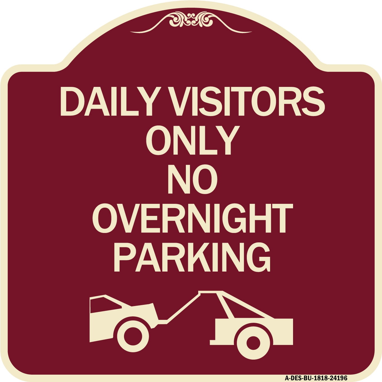 SignMission Designer Series Sign - Day Visitors Only No Overnight ...