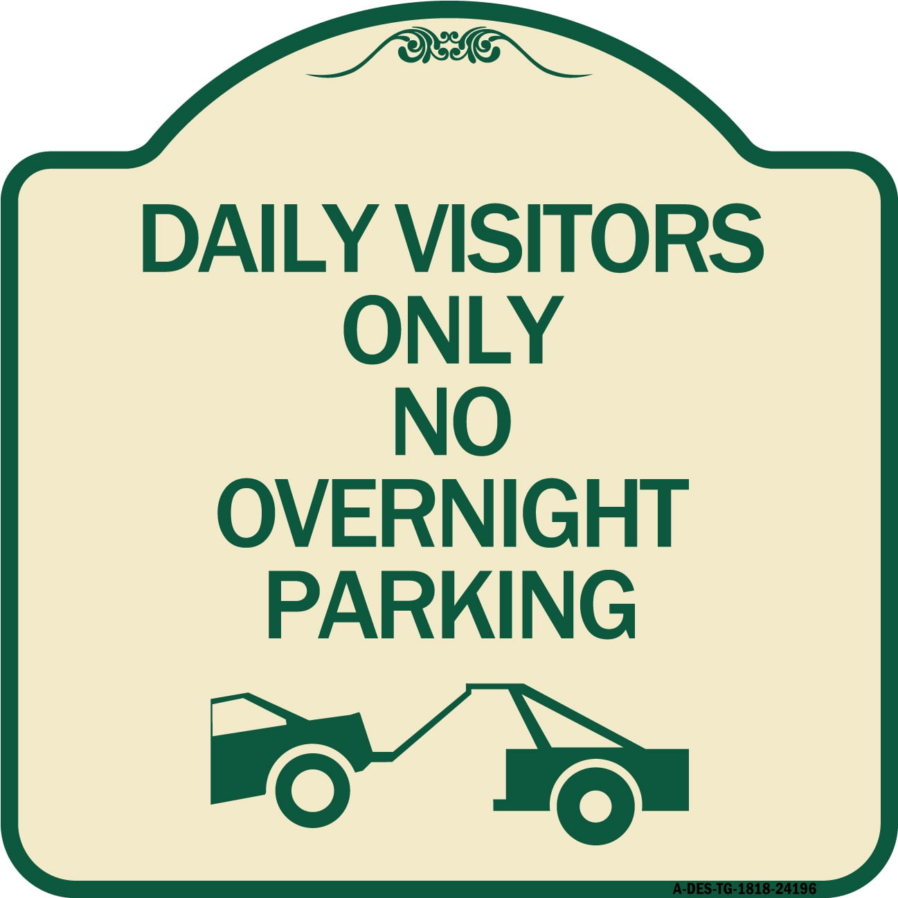SignMission Designer Series Sign - Day Visitors Only No Overnight ...