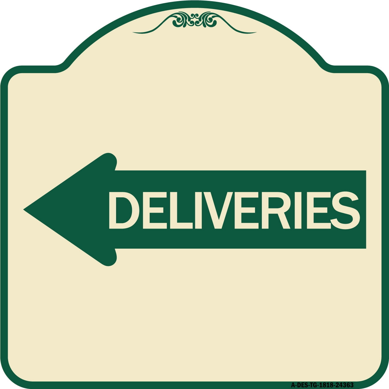 SignMission Designer Series Sign - Deliveries (With Left Arrow) | Tan ...