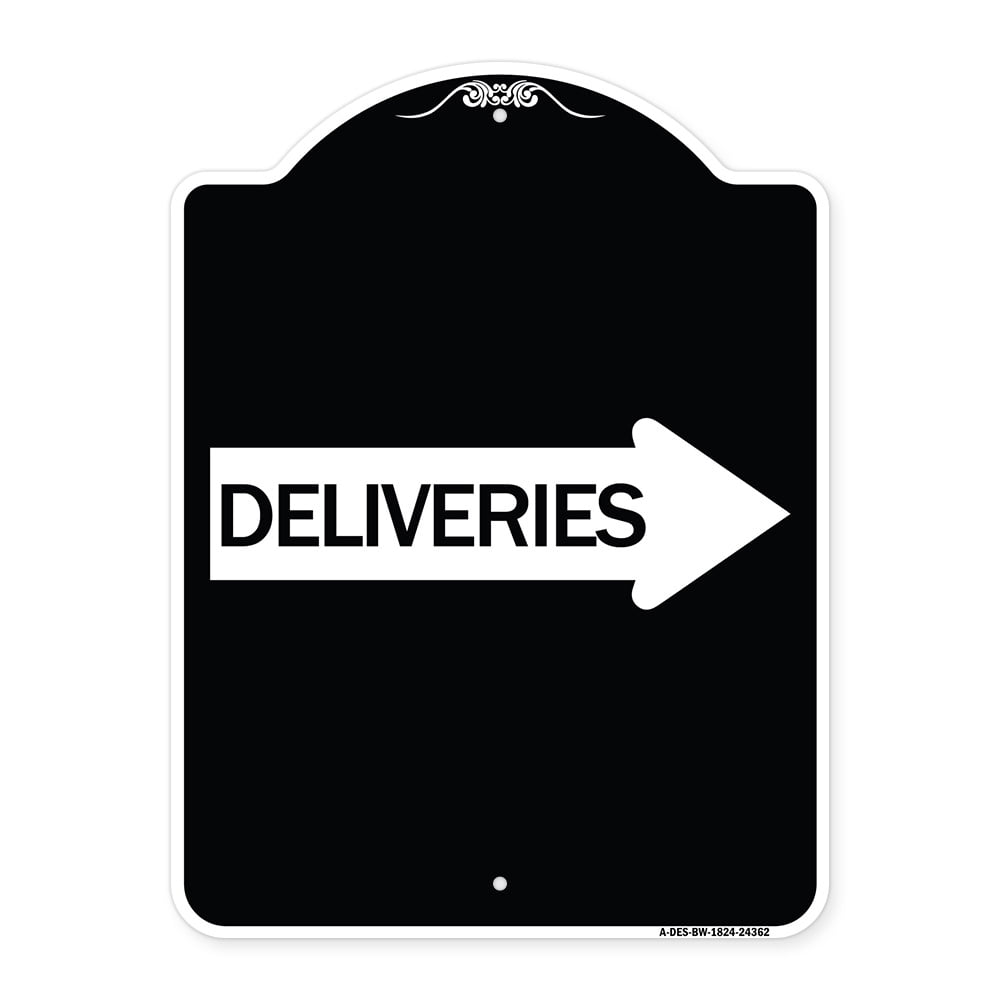 SignMission Designer Series Sign - Deliveries (With Right Arrow ...
