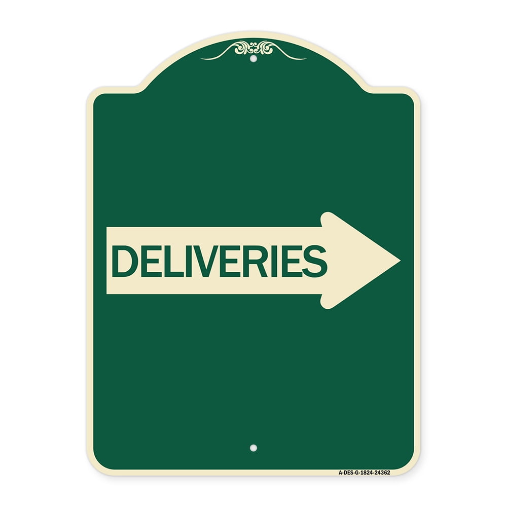 SignMission Designer Series Sign - Deliveries (With Right Arrow ...